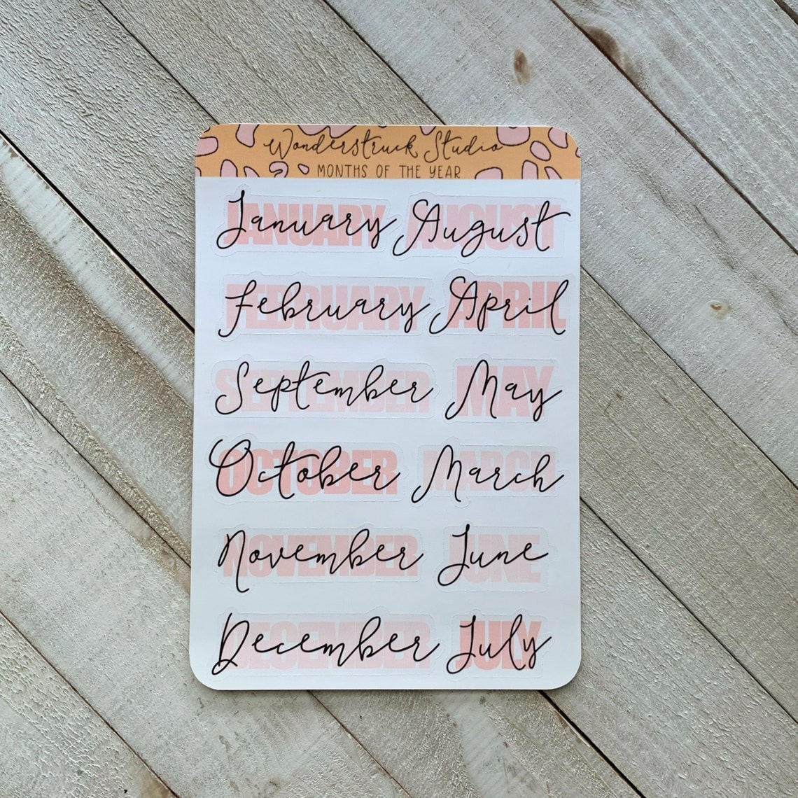 Months of the Year Sticker Sheet Planner Stickers - Etsy