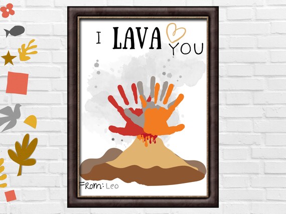 I Lava You Handprint Volcano Craft Kids Keepsake Activity | Etsy