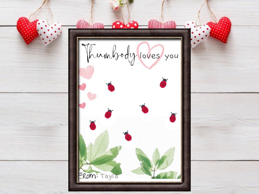 Thumbody Loves You Ladybug Valentine | Kids Keepsake Craft for Loved ...