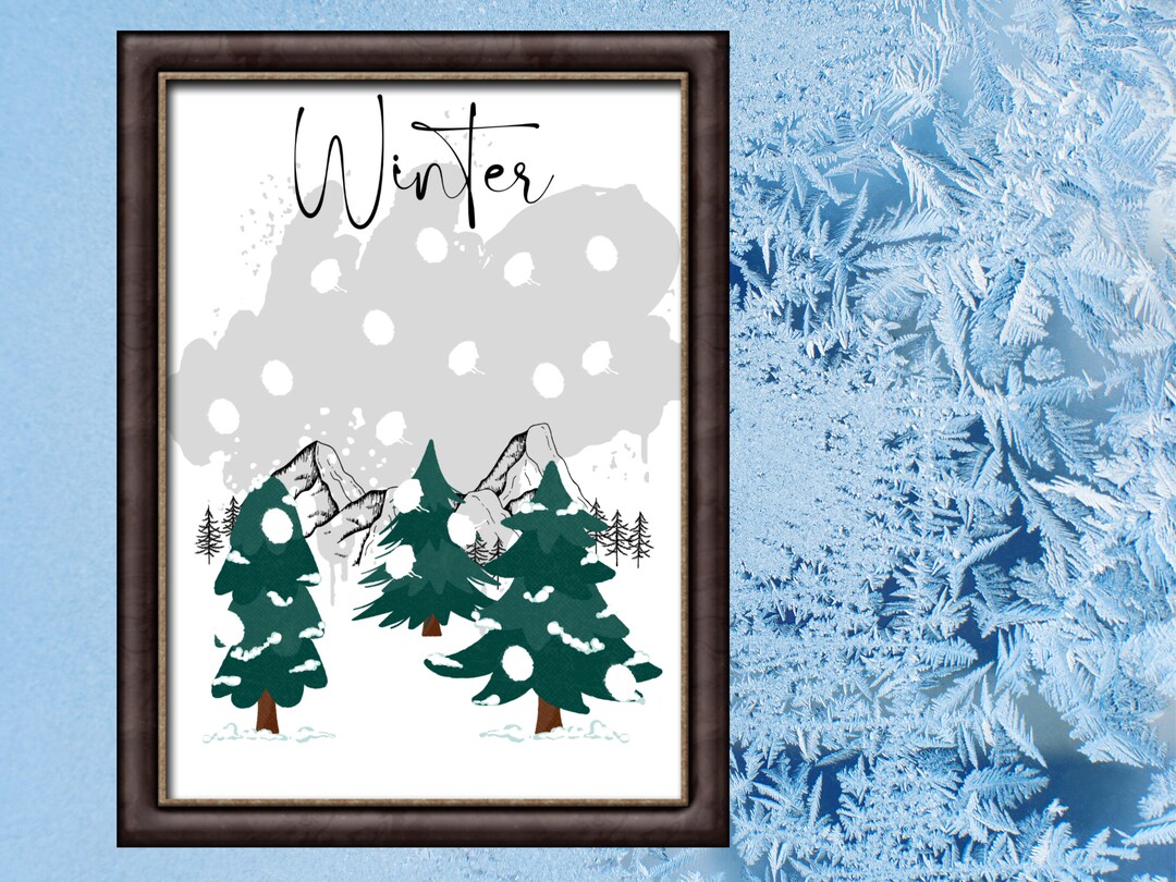 Winter Season Fingerprint Craft | Winter Holiday Finger Print Handprint ...