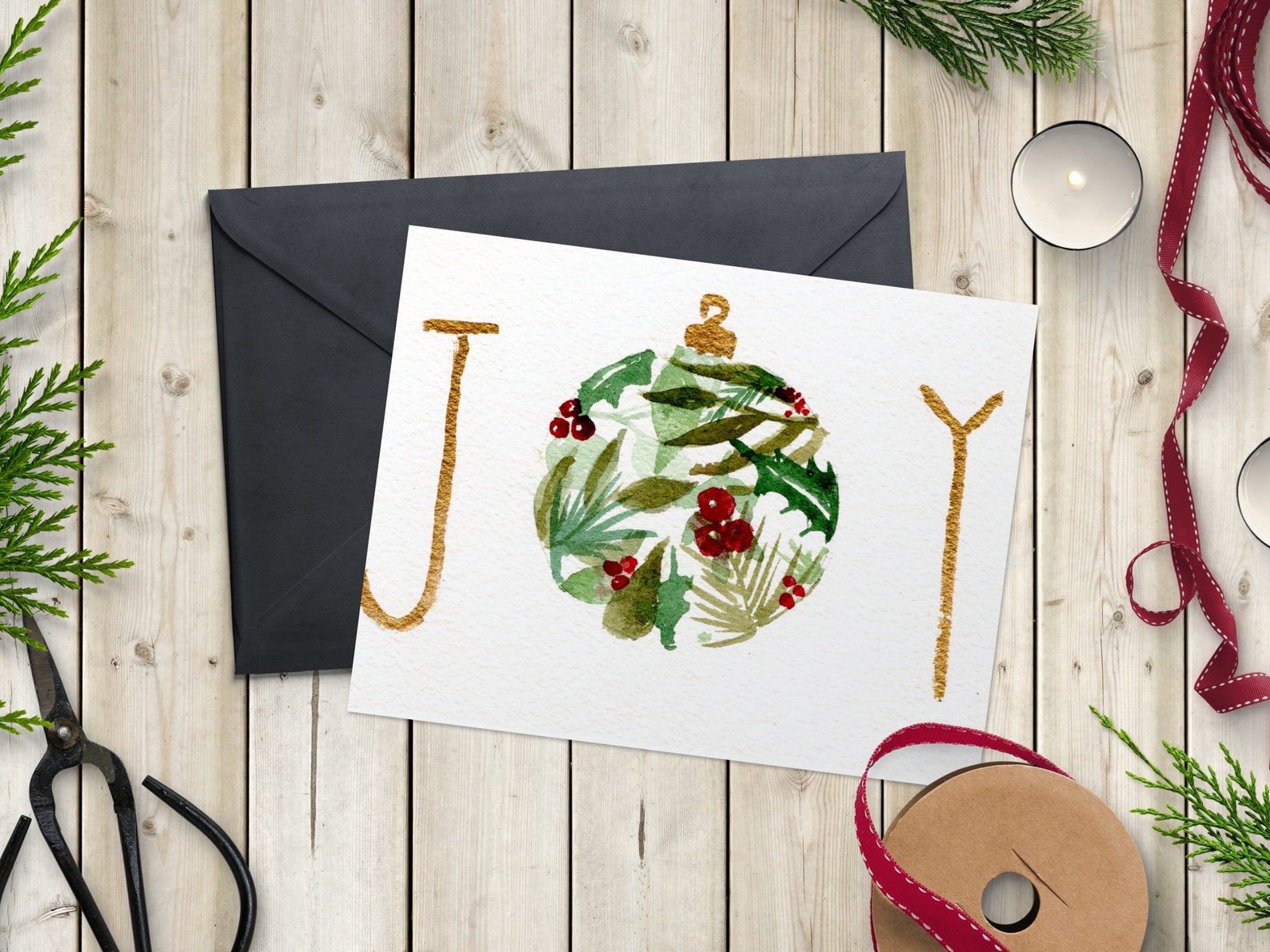 Watercolor Christmas Cards Digital Download PDF and PNG - Etsy