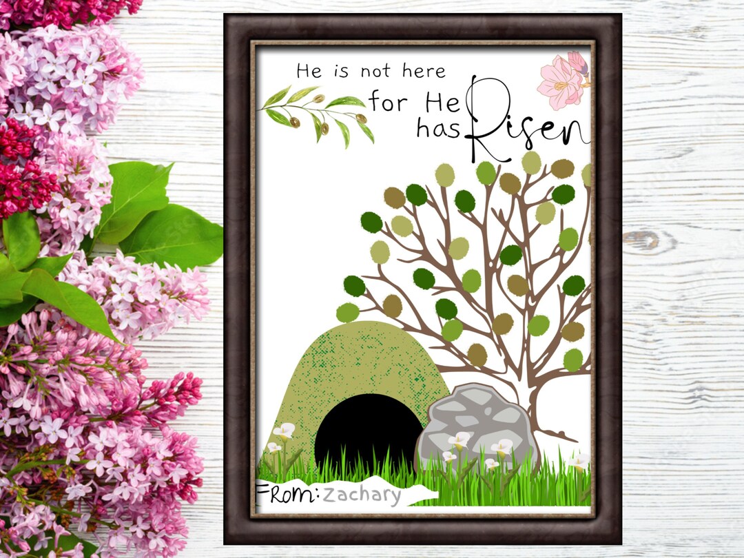 He is Risen Easter Craft Christian Kids Keepsake Activity for Loved One ...