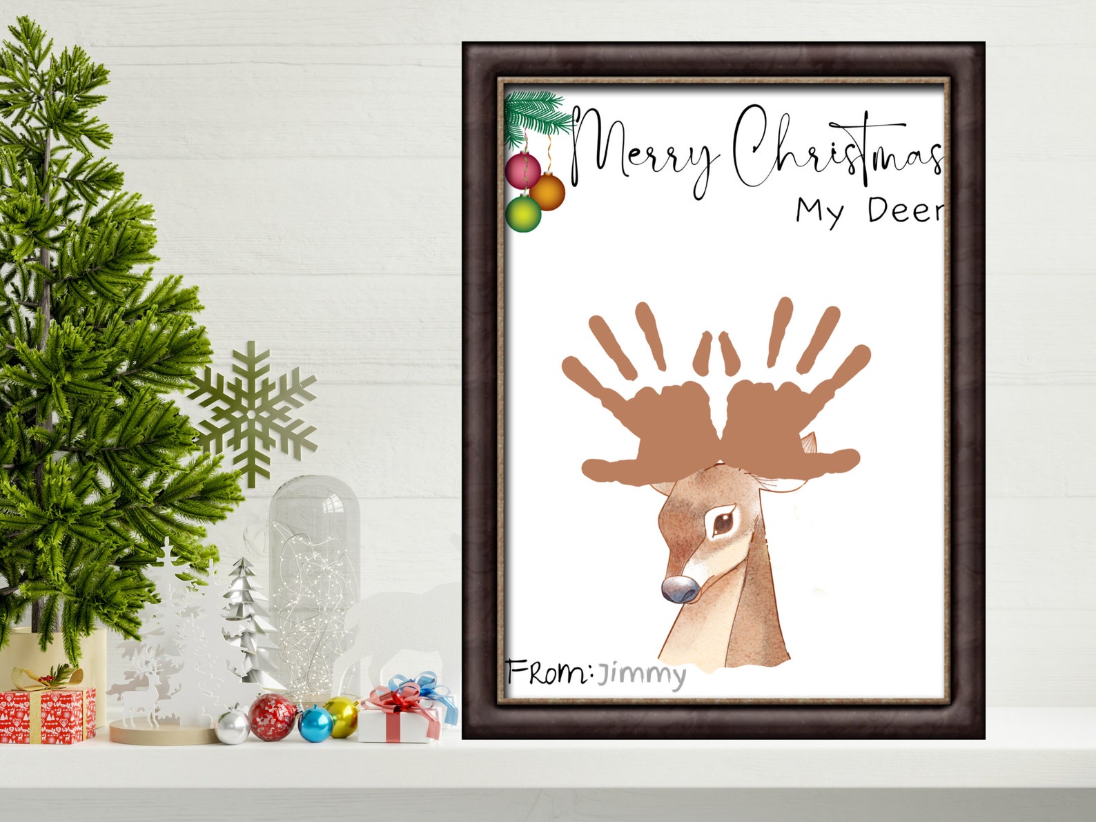 Reindeer Christmas Handprint Craft | Winter Holiday Christmas Handprint ...
