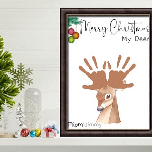 Reindeer Christmas Handprint Craft | Winter Holiday Christmas Handprint ...