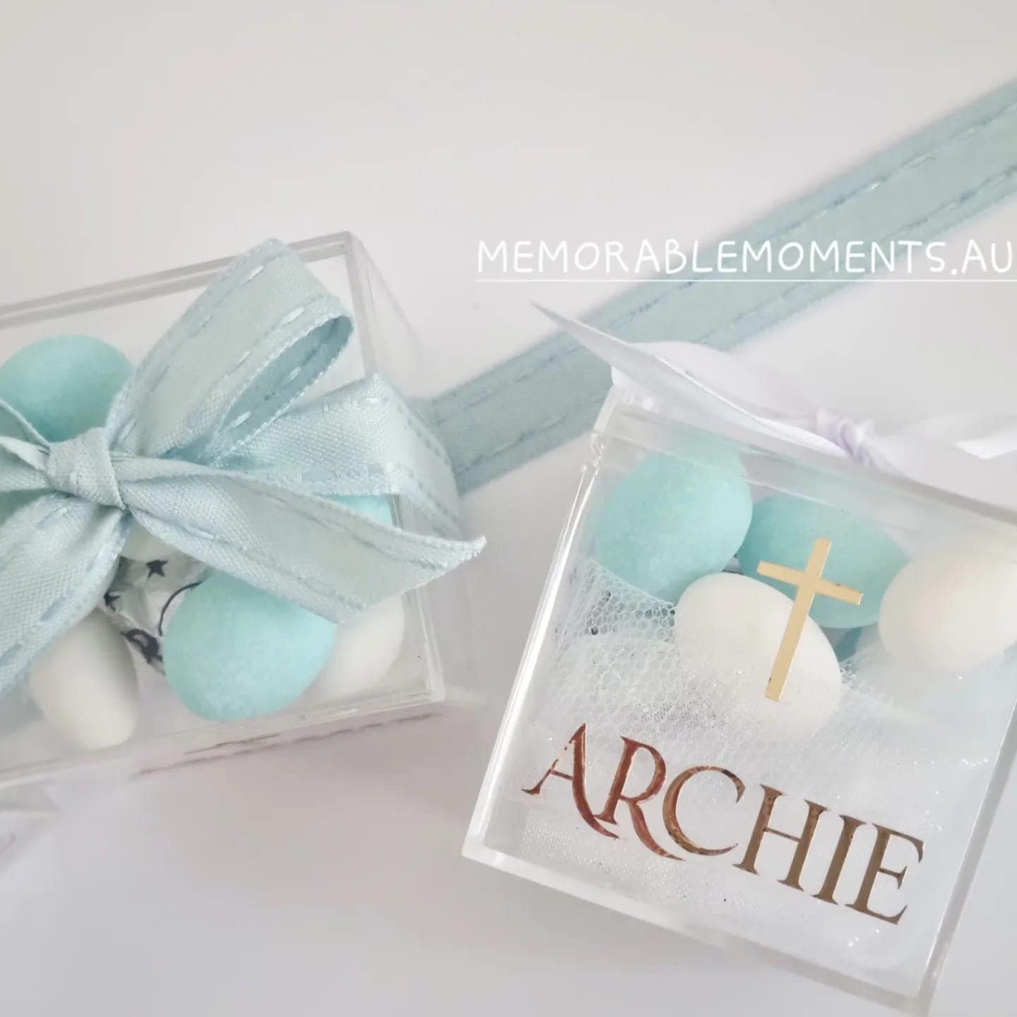 Personalised Sugar Almond Boxes Personalised Acrylic Box Christening ...