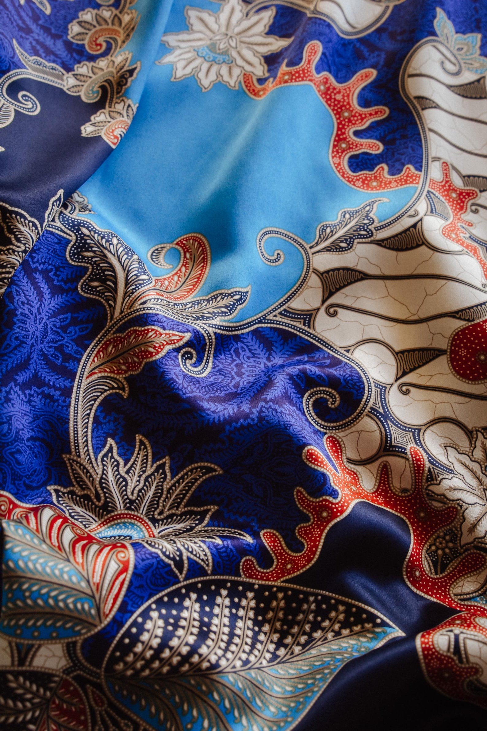 Blue Mens Silk Kimono Robe, Boheme Silk Dressing Gown for Man, Luxury ...