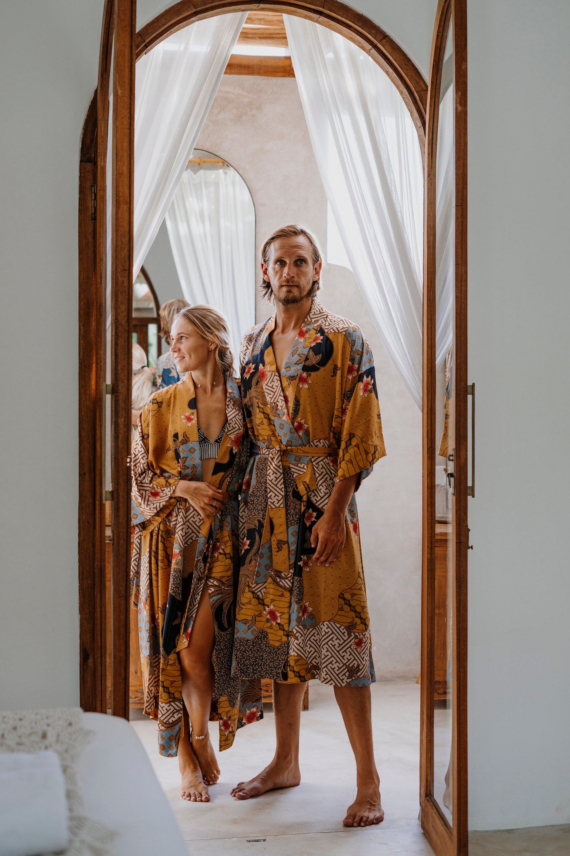 Silk Mens Kimono Robe, Boheme Dressing Gown for Man, Luxury Long Satin ...