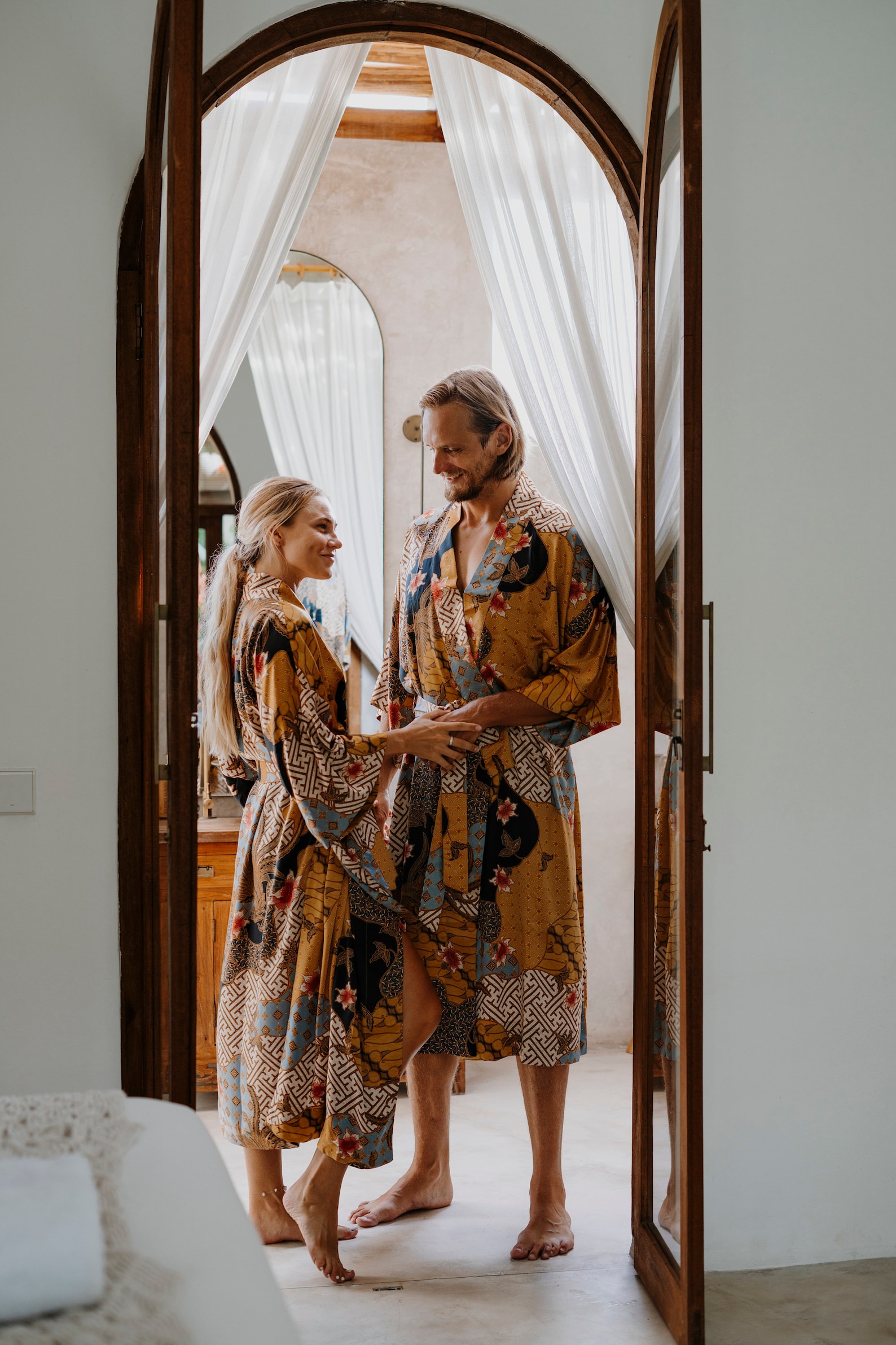 Silk Mens Kimono Robe, Boheme Dressing Gown for Man, Luxury Long Satin ...