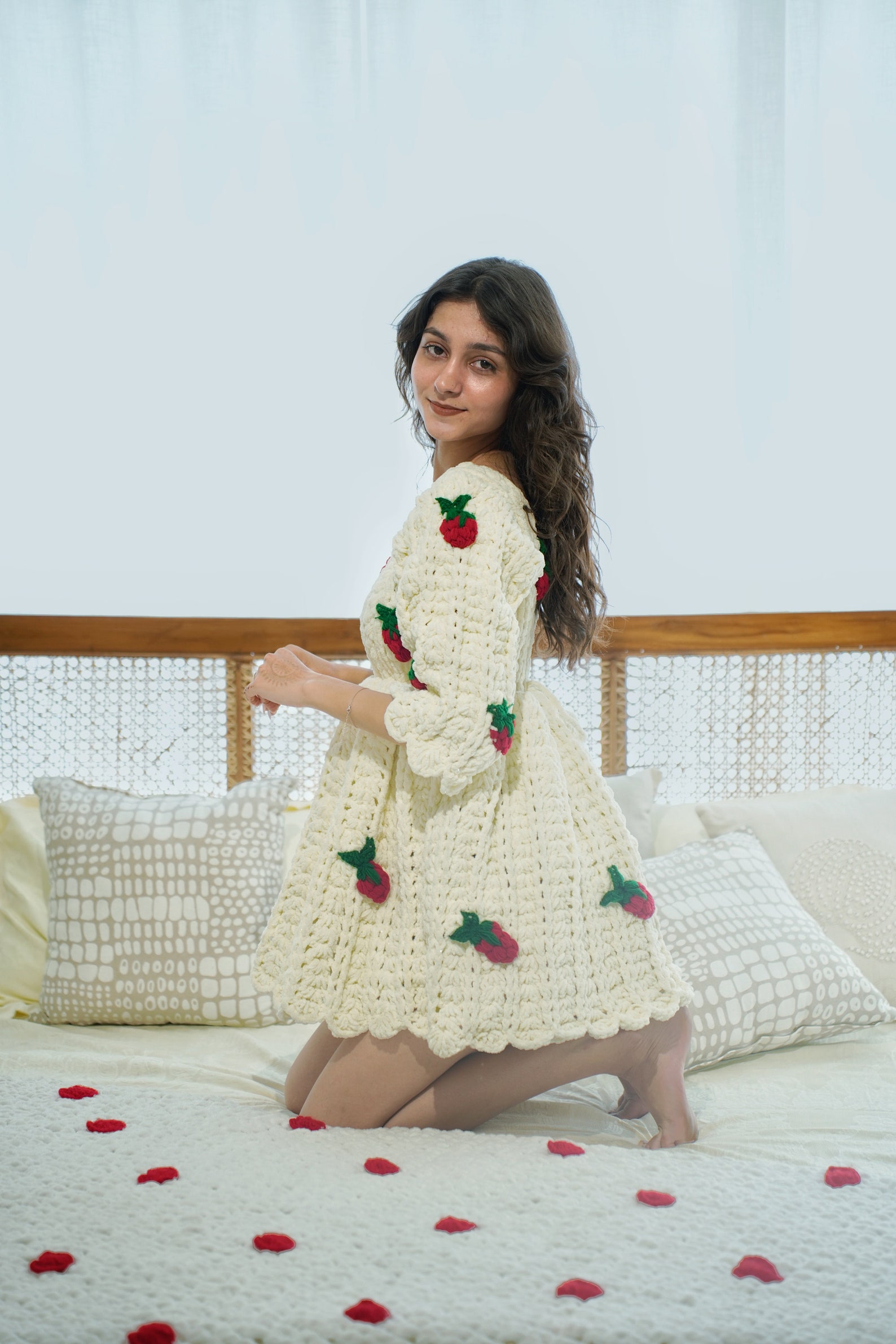 Strawberry Fluff Dress | Crochet Dress | Handmade Dress | Strawberry ...
