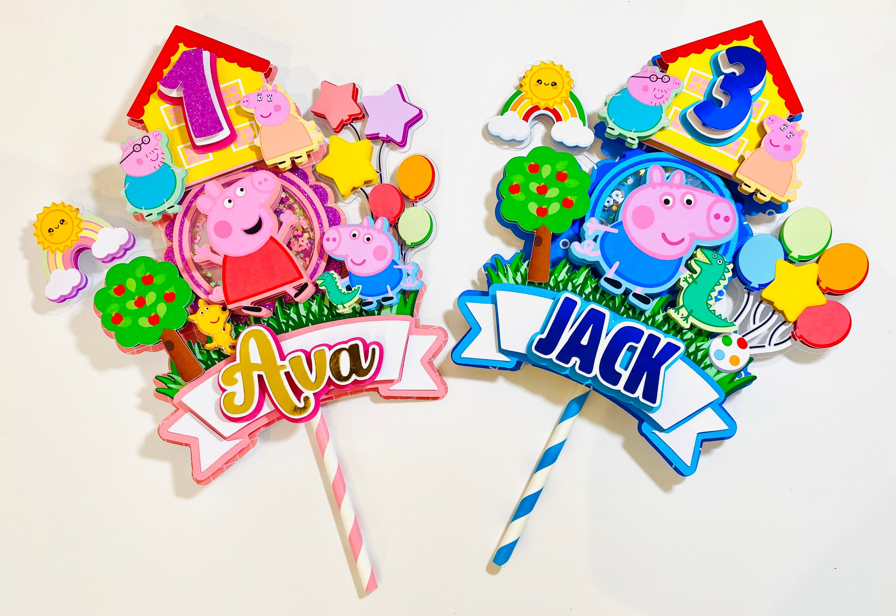 Peppa Pig Personalised Cake Topper/ George Pig Cake - Etsy