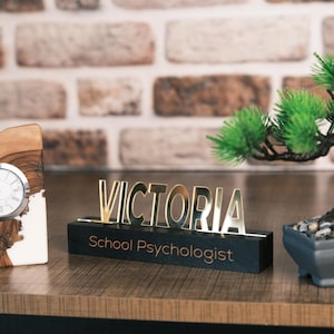 Custom Engraved Table Decor Nameplate, Desk Sign for New Office, Unique ...