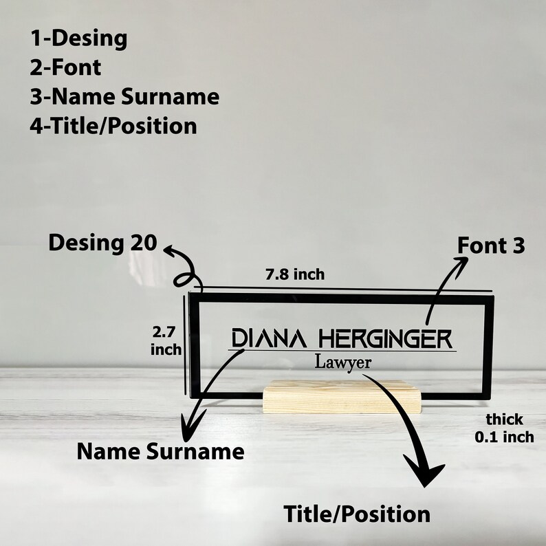 Personalized Office Name Plate Custom Name Sign Office Decor - Etsy