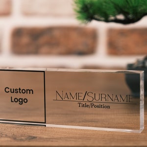 Personalized Company Logo Name Plate, Gift for Coworker, Office ...