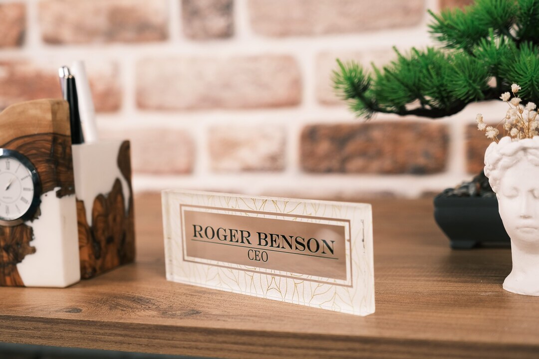 Gift for CEO Name Plate for Desk, Personalize Office Name Sing, Phd ...