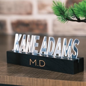 Custom Engraved Table Decor Nameplate, Desk Sign for New Office, Unique ...