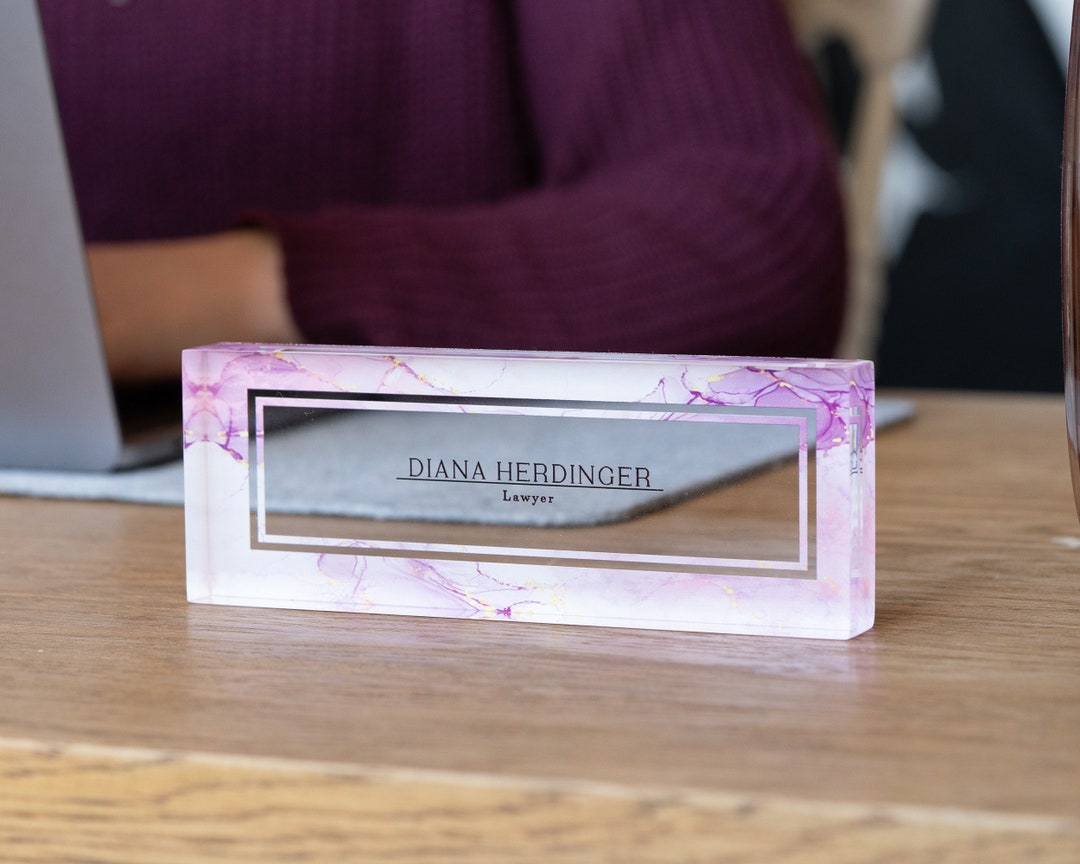 Desk Plaque, Name Plate for Desk, Personalized Acrylic Gift, Custom ...