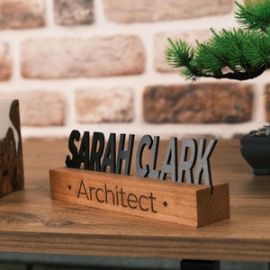 Custom Wood Desk Name Plate, Personalized Office Gift - Etsy