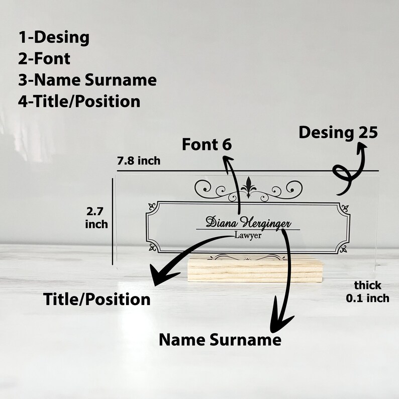 Desk Plaque Name Plate for Desk Personalized Acrylic Gift - Etsy