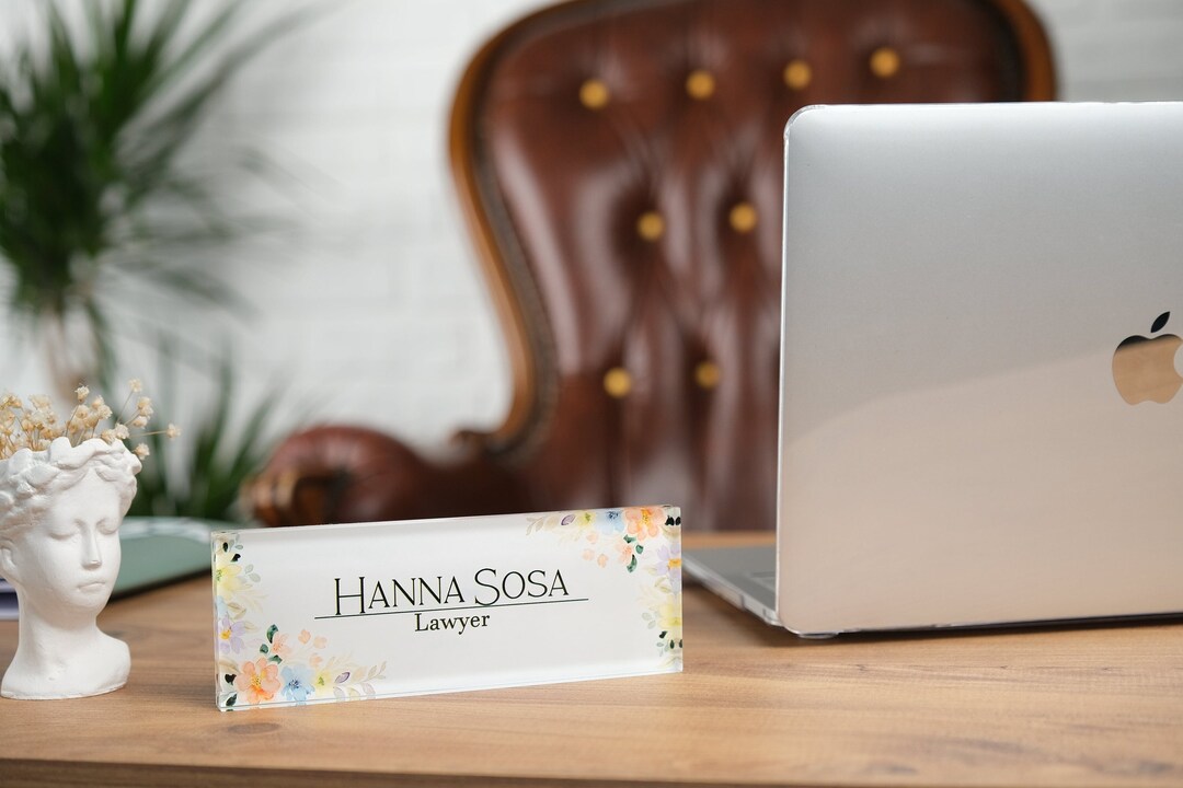 Custom Acrylic Office Name Plate, Personalized Desk Decor - Etsy