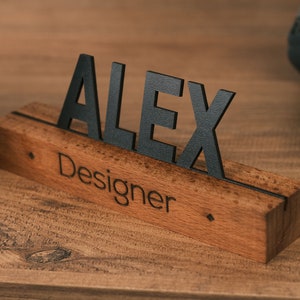 Custom Wood Desk Name Plate, Personalized Office Gift - Etsy