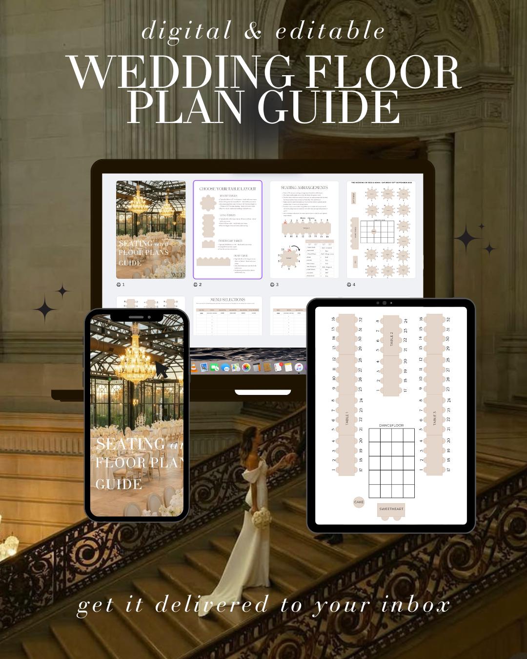 Wedding Seating Chart & Floor Plan | Editable Canva Template | Digital ...