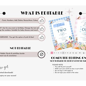 EDITABLE Peter Rabbit Birthday Invitation - First Birthday Invitation ...