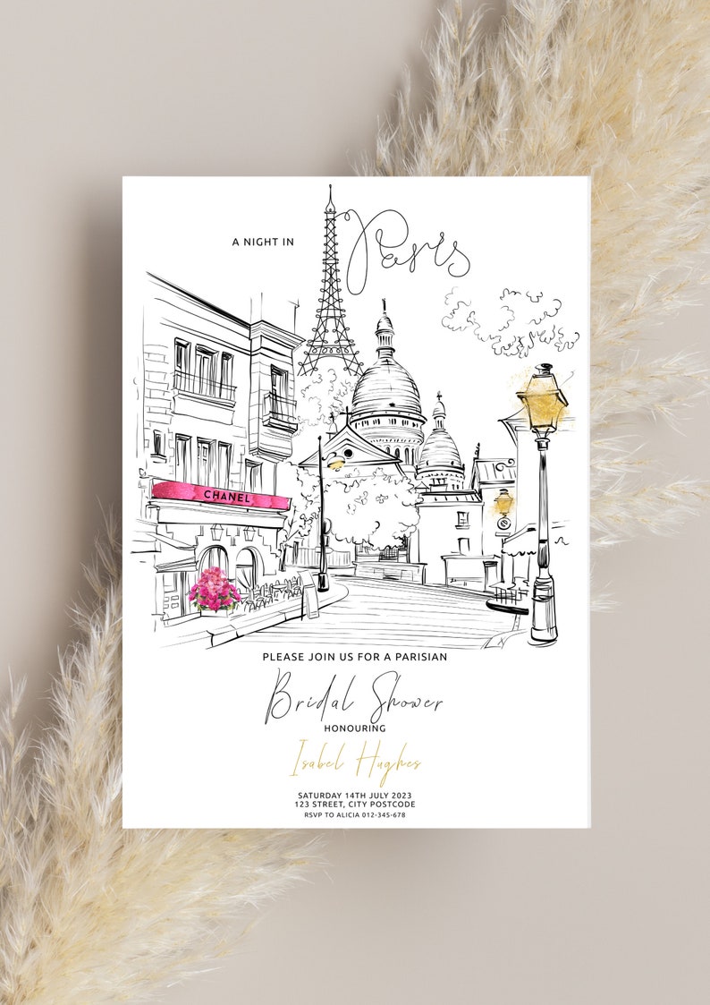 EDITABLE Paris Bridal Shower Invitation Paris Theme - Etsy