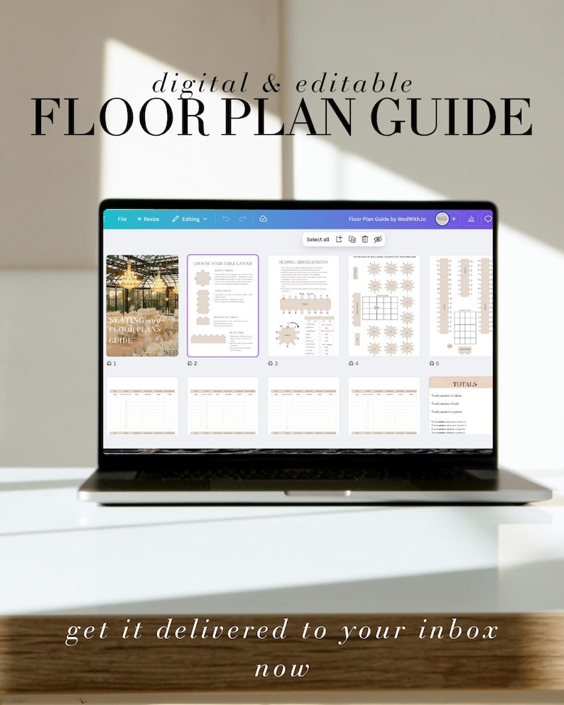 Wedding Seating Chart & Floor Plan | Editable Canva Template | Digital ...