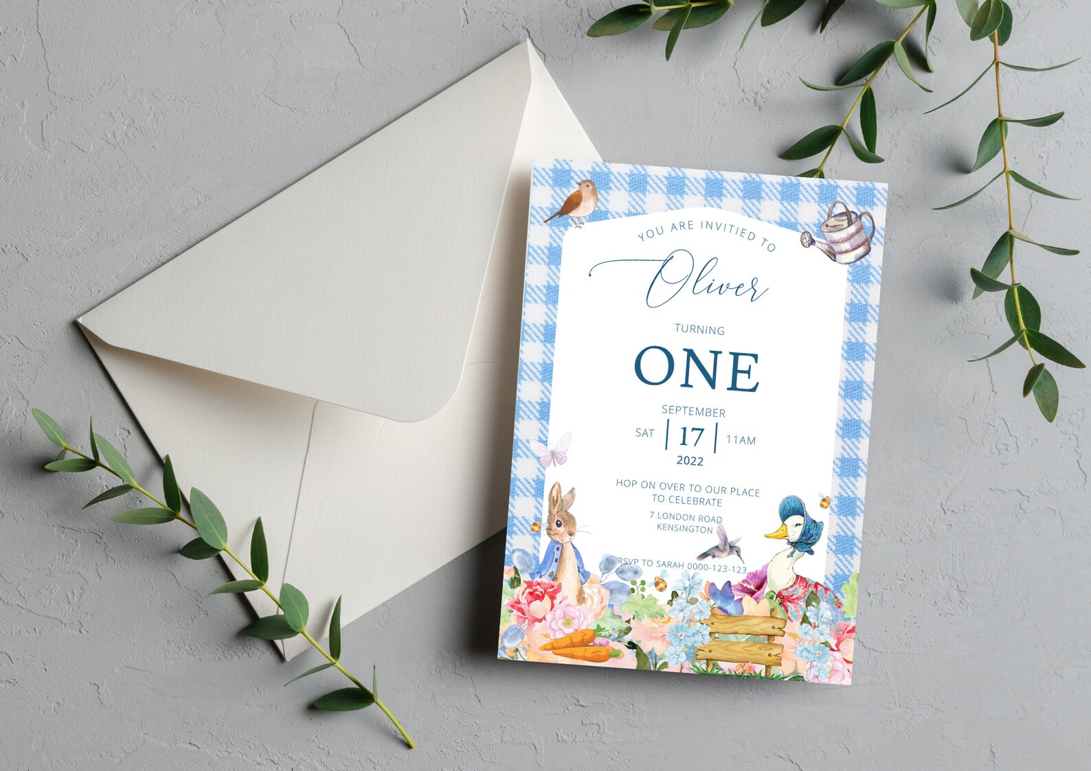 EDITABLE Peter Rabbit Birthday Invitation First Birthday - Etsy