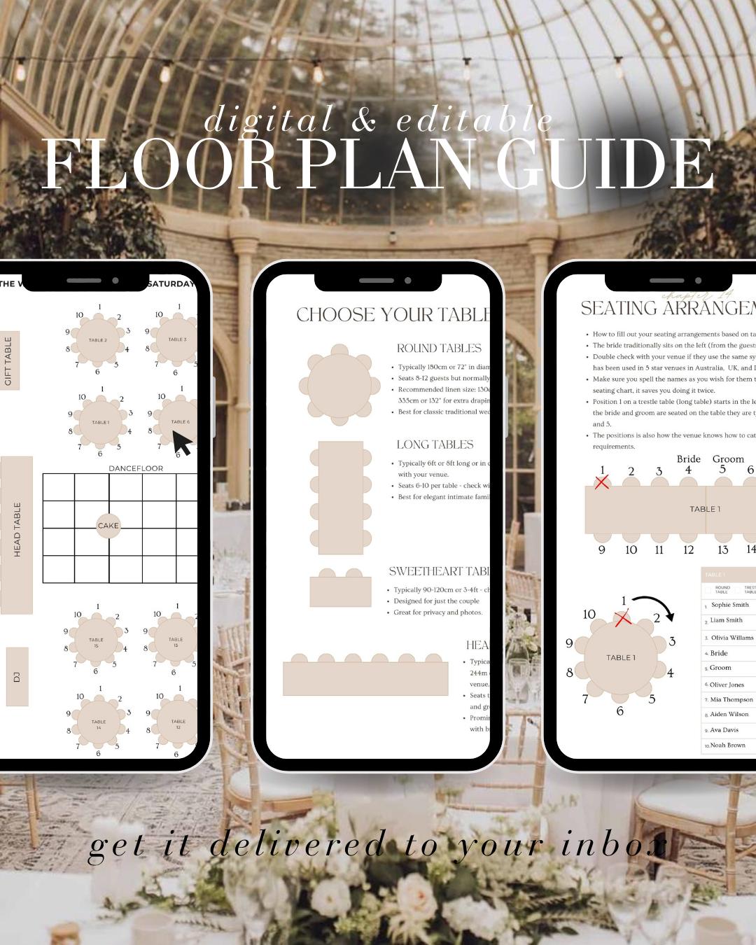 Wedding Seating Chart & Floor Plan | Editable Canva Template | Digital ...