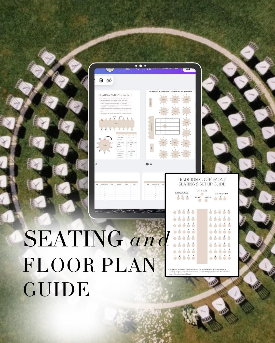 Wedding Floor Plan & Seating Chart | Editable Canva Template (digital ...