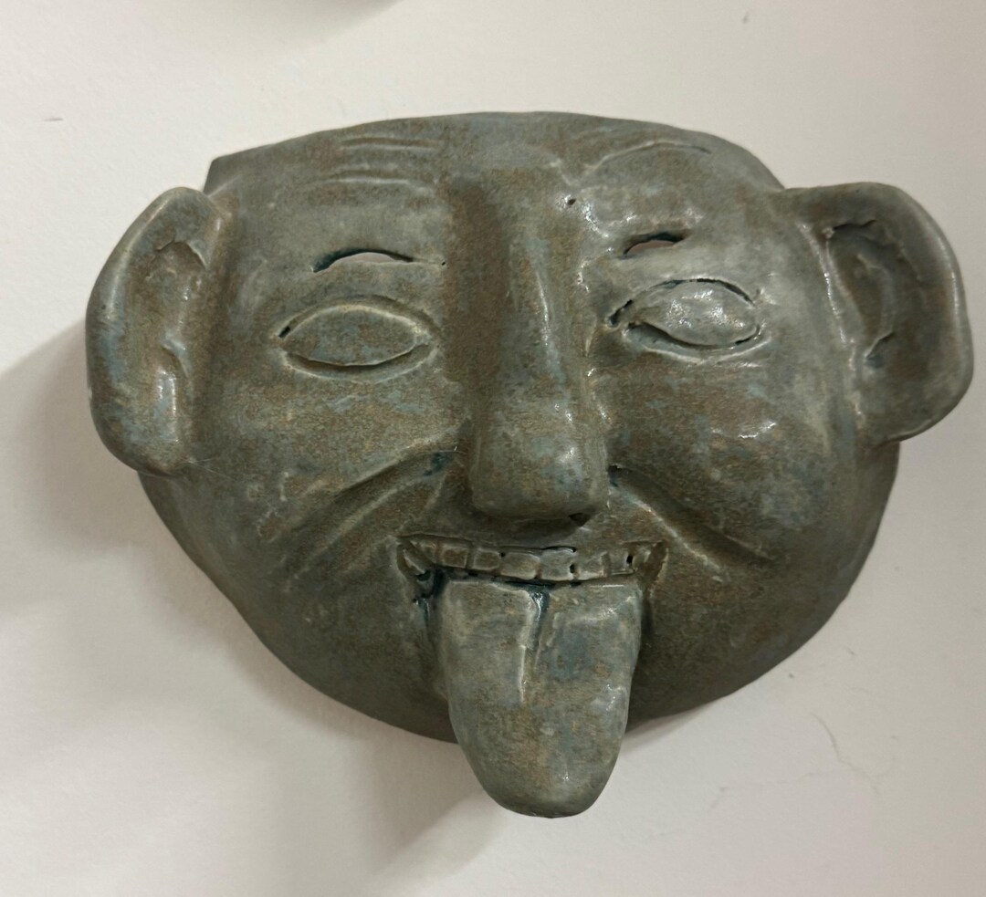 Funny Face - Little Tongue Man - Handmade Sculptural Wall Piece - Etsy