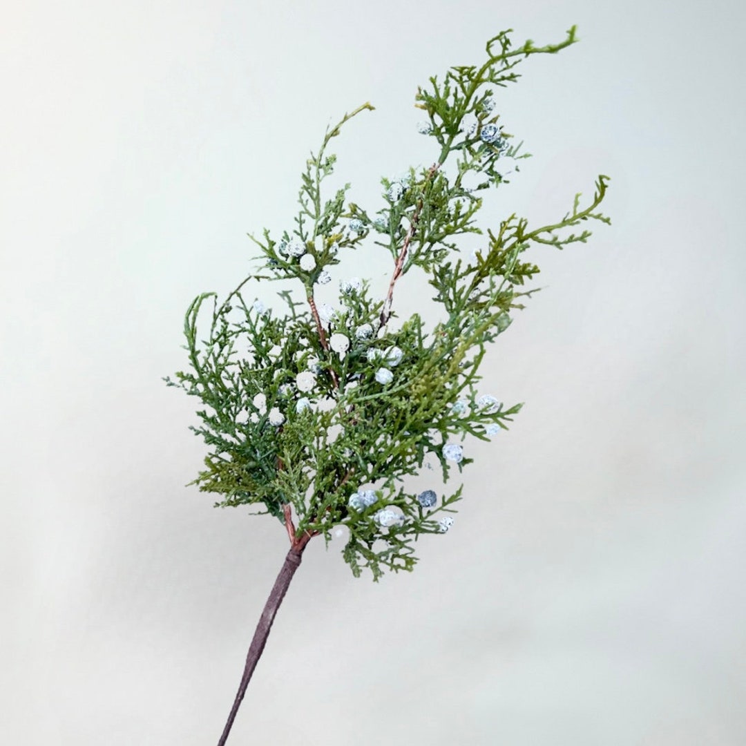 Faux Juniper Spray With Berries, Artificial Greenery Stem for Wreath ...
