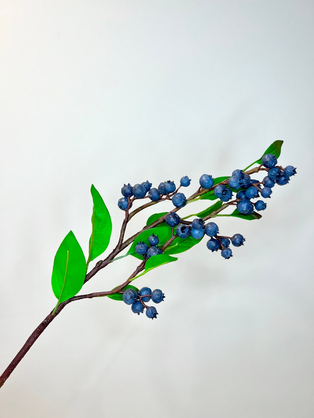 Artificial Blueberry Stem, Faux Berry Stem, Realistic Faux Fruit Spray ...