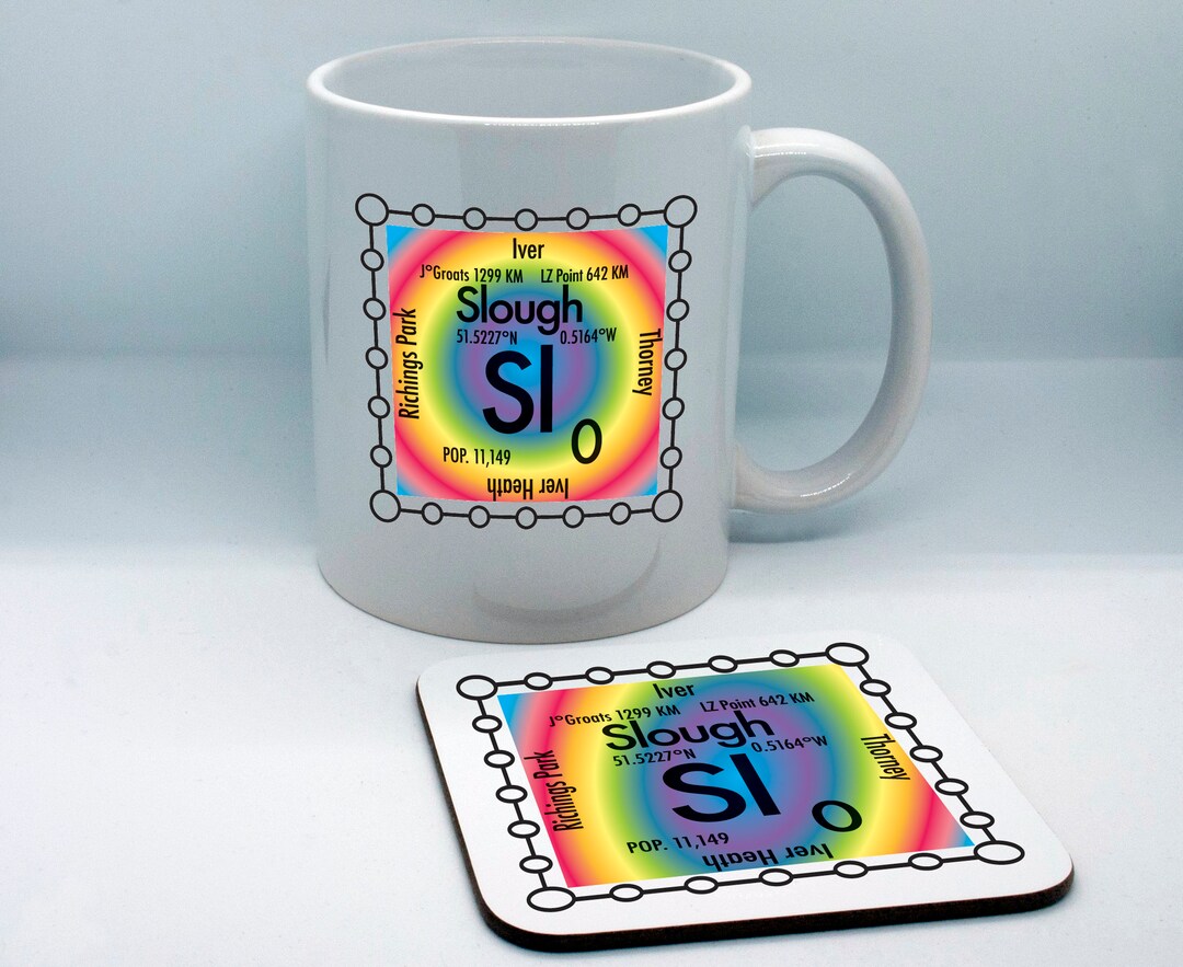 Slough Mug and Coaster With a Chemistry Design: SL Postcodes - Etsy