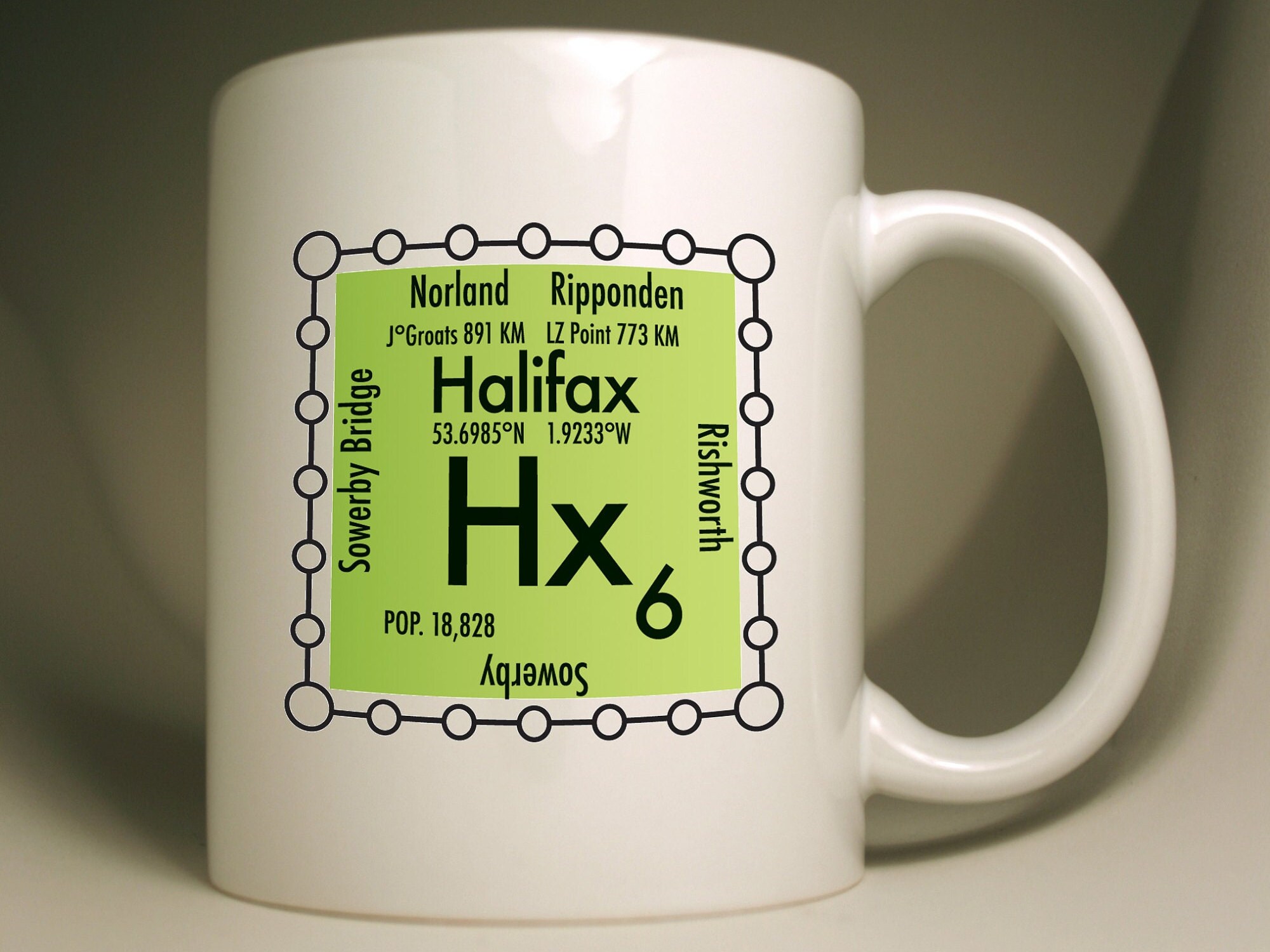 Halifax Custom Hx Postcode Mug With Science Design - Etsy