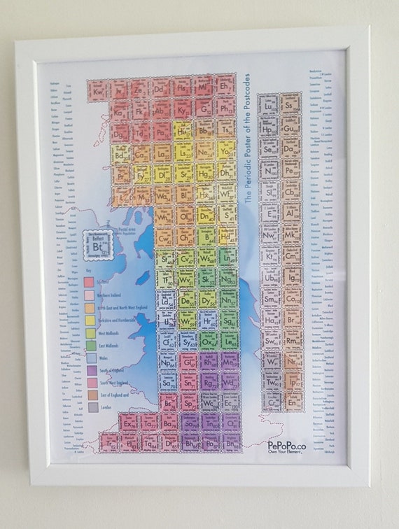 Postcodes A3 Poster - Etsy