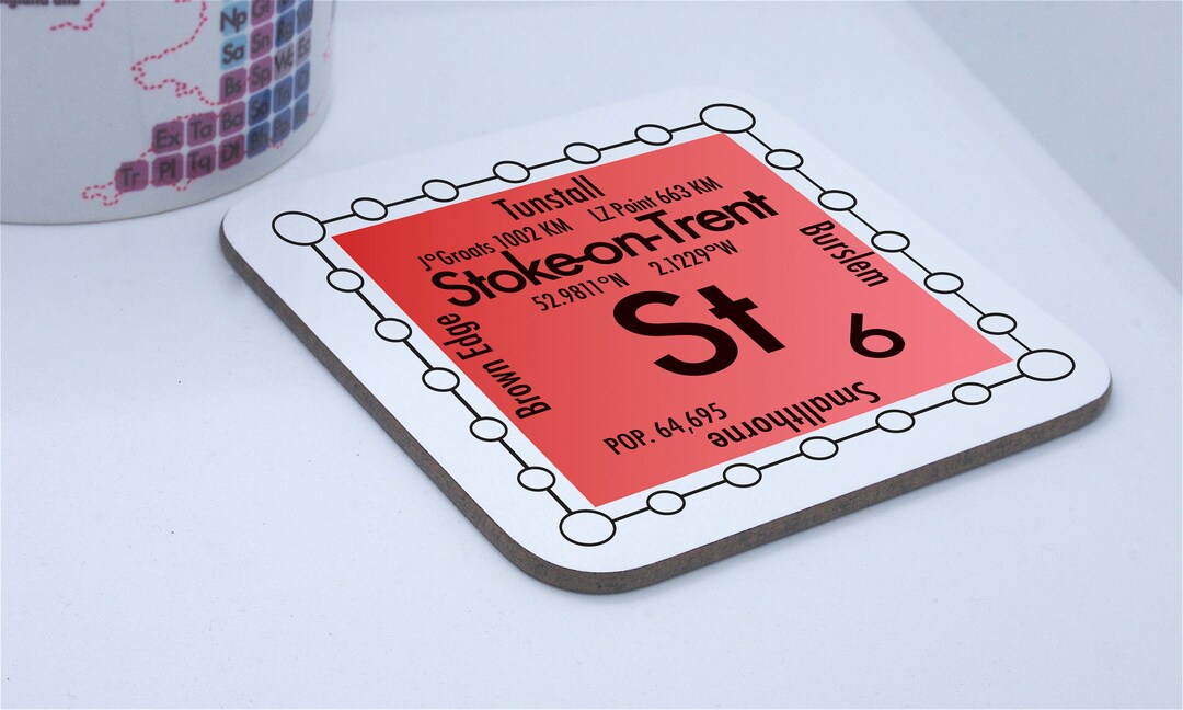 Stoke-on-trent Coaster With a Science Design: ST Postcodes - Etsy