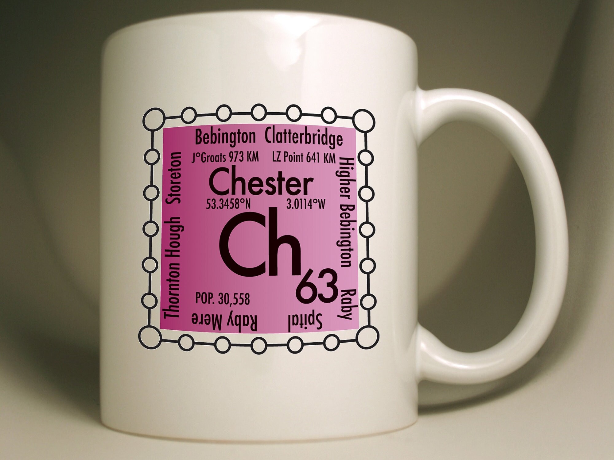 Chester Custom Ch Postcode Mug With Science Design - Etsy