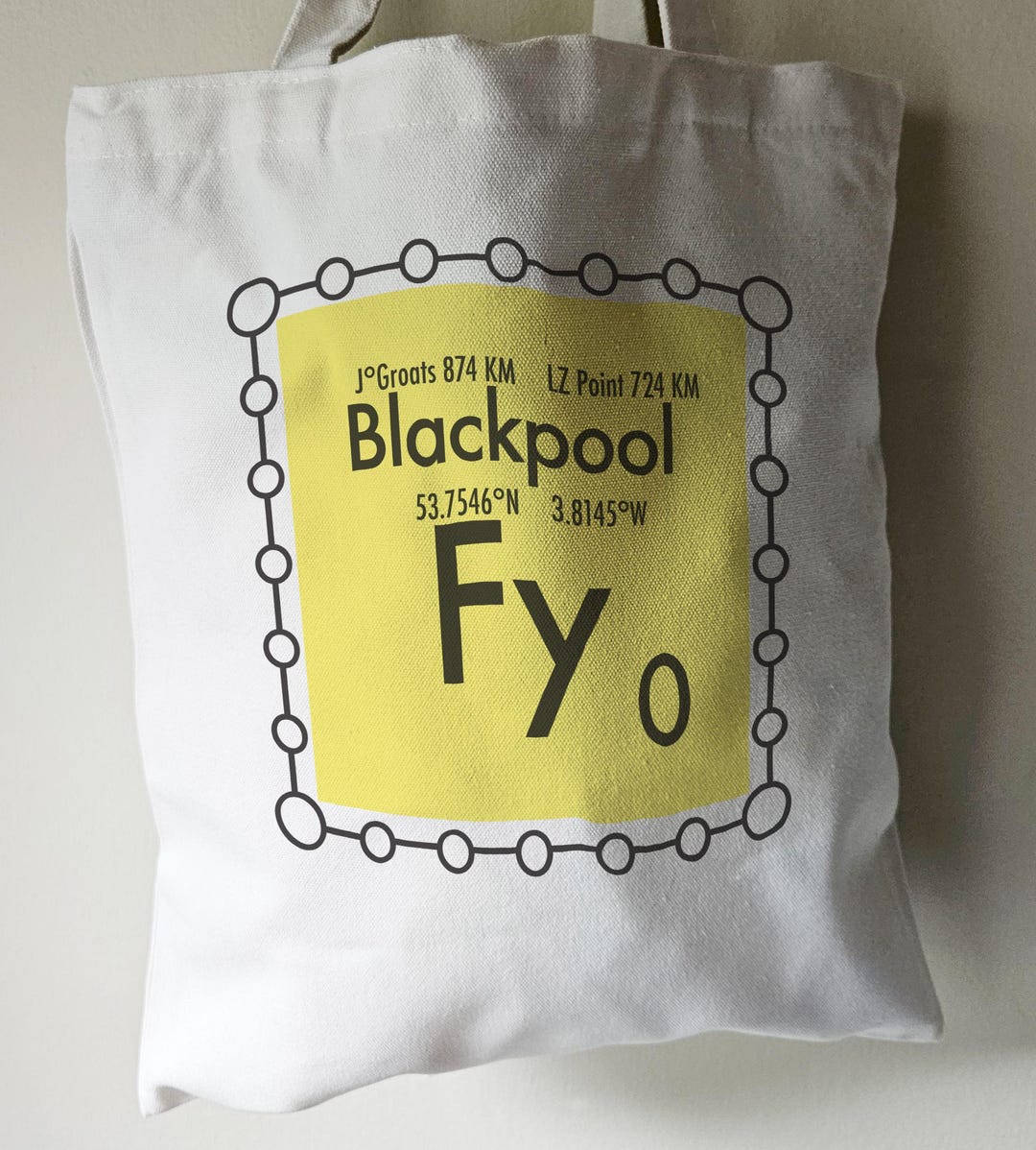 Blackpool Tote Bag With Chemistry Design: FY Postcodes - Etsy