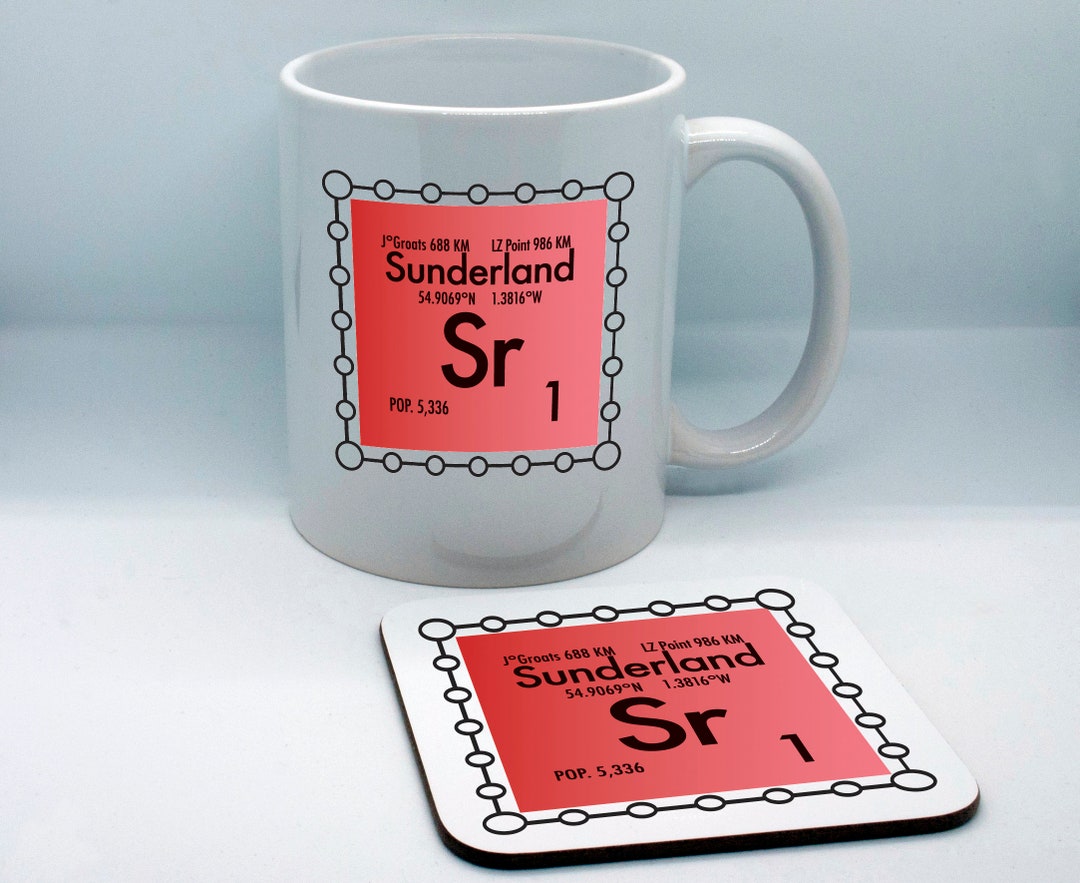 Sunderland Mug and Coaster With a Chemistry Design: SR Postcodes - Etsy