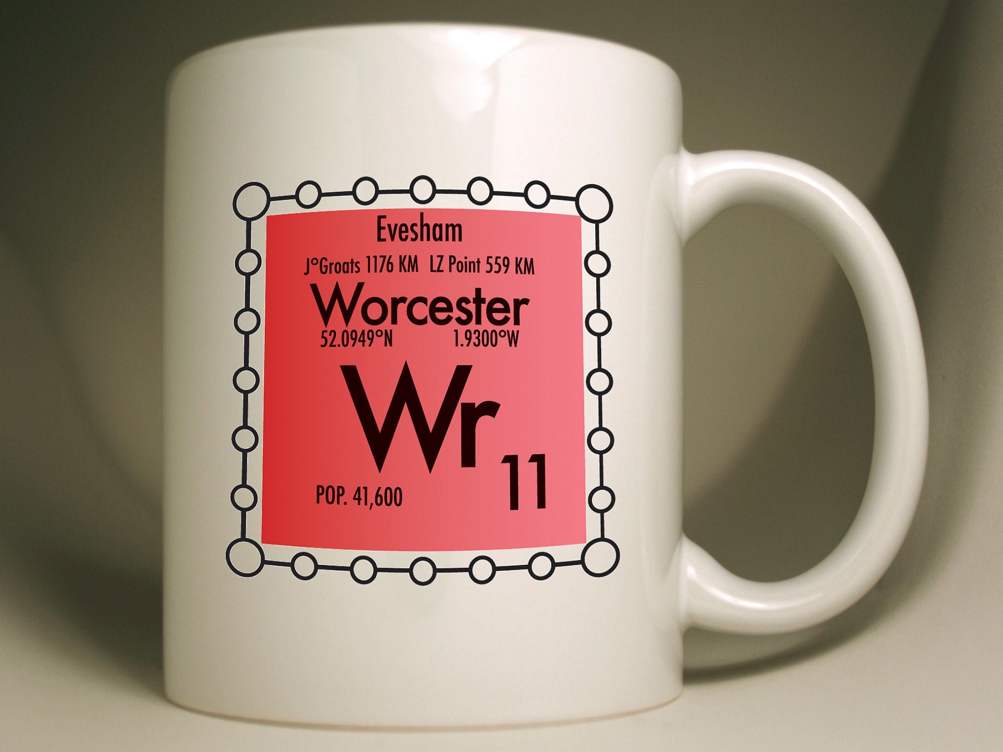 Worcester Custom Wr Postcode Mug, UK Science Design - Etsy