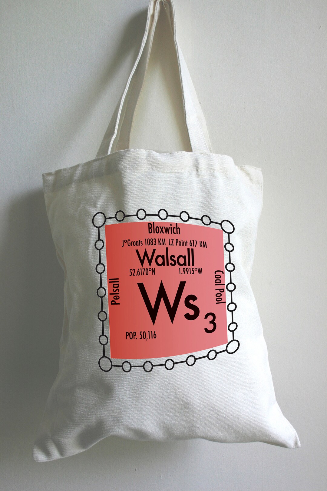 Walsall Custom WS Postcode Tote Bag, UK Science Design - Etsy UK