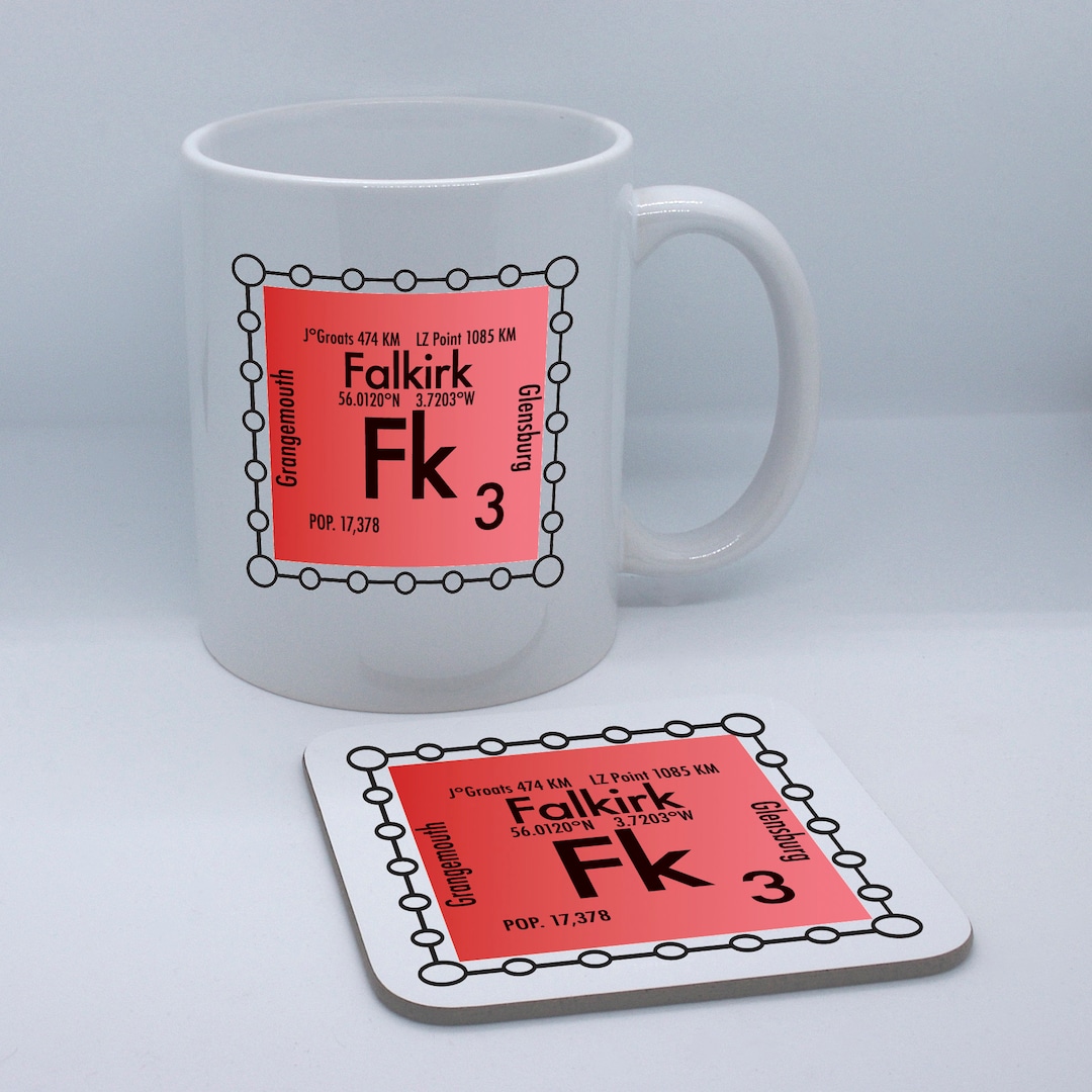 Falkirk Mug and Coaster With a Chemistry Design: FK Postcodes - Etsy