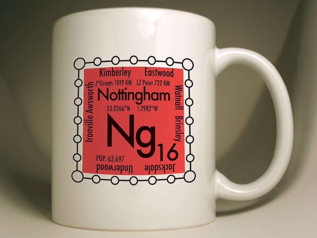 Nottingham Mug With a Chemistry Design: NG Postcodes - Etsy