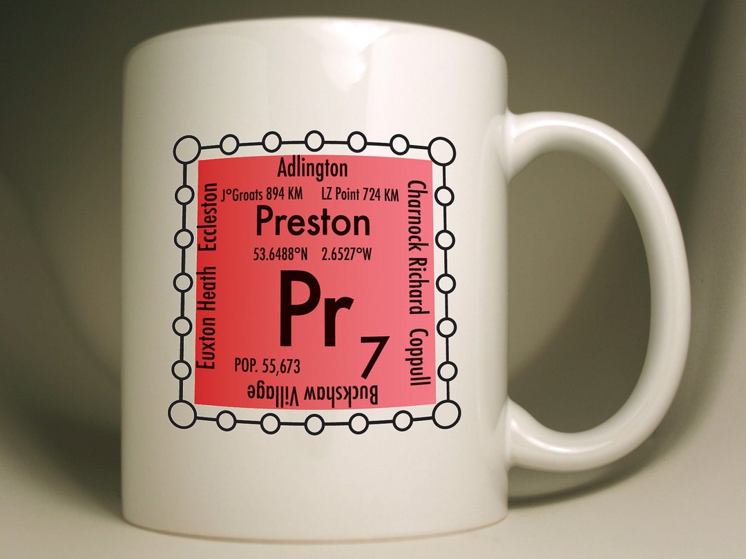 Preston Pr Postcode Mug With Personalised Science & Chemistry Design ...