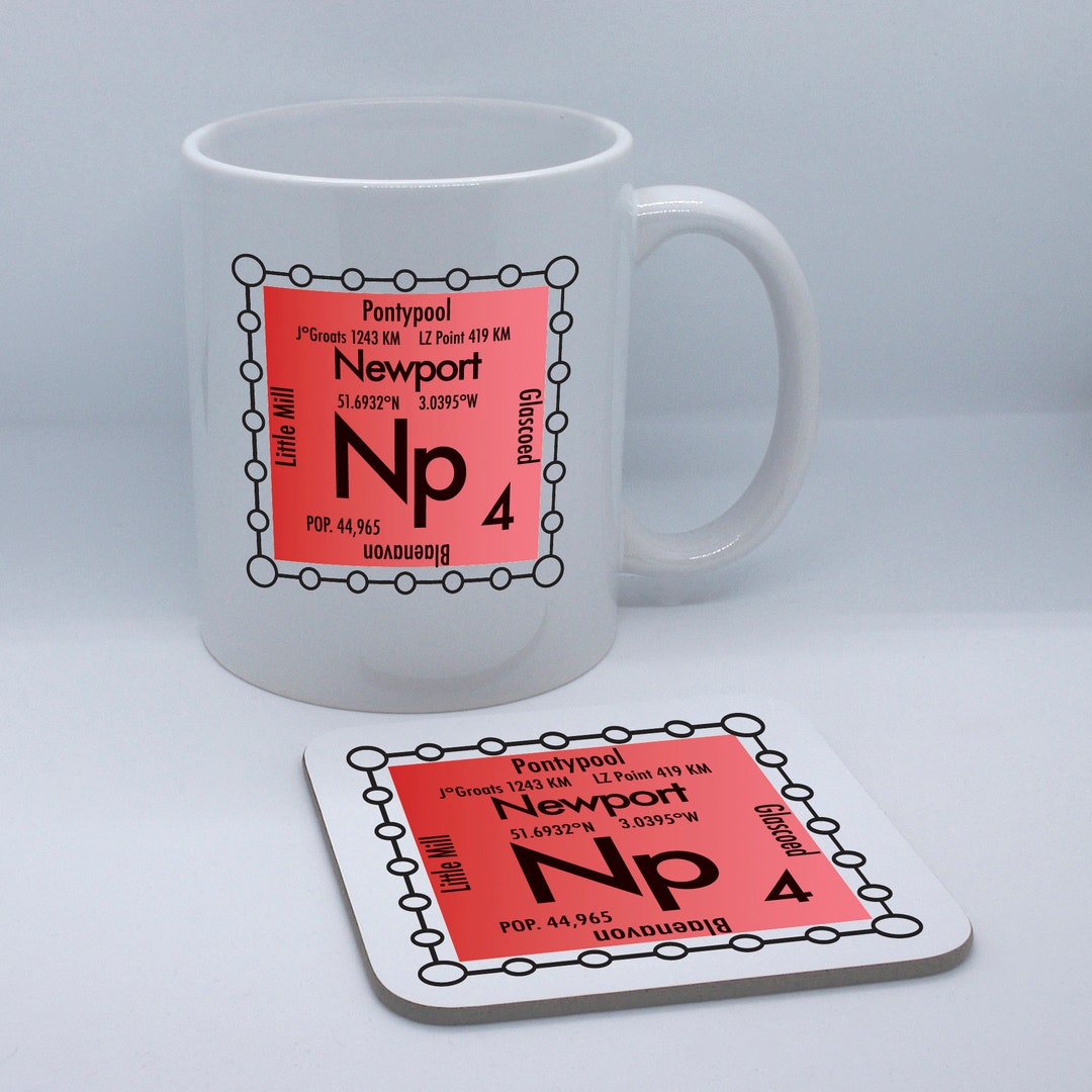 Newport Custom Np Postcode Mug and Coaster With UK Science Design - Etsy UK