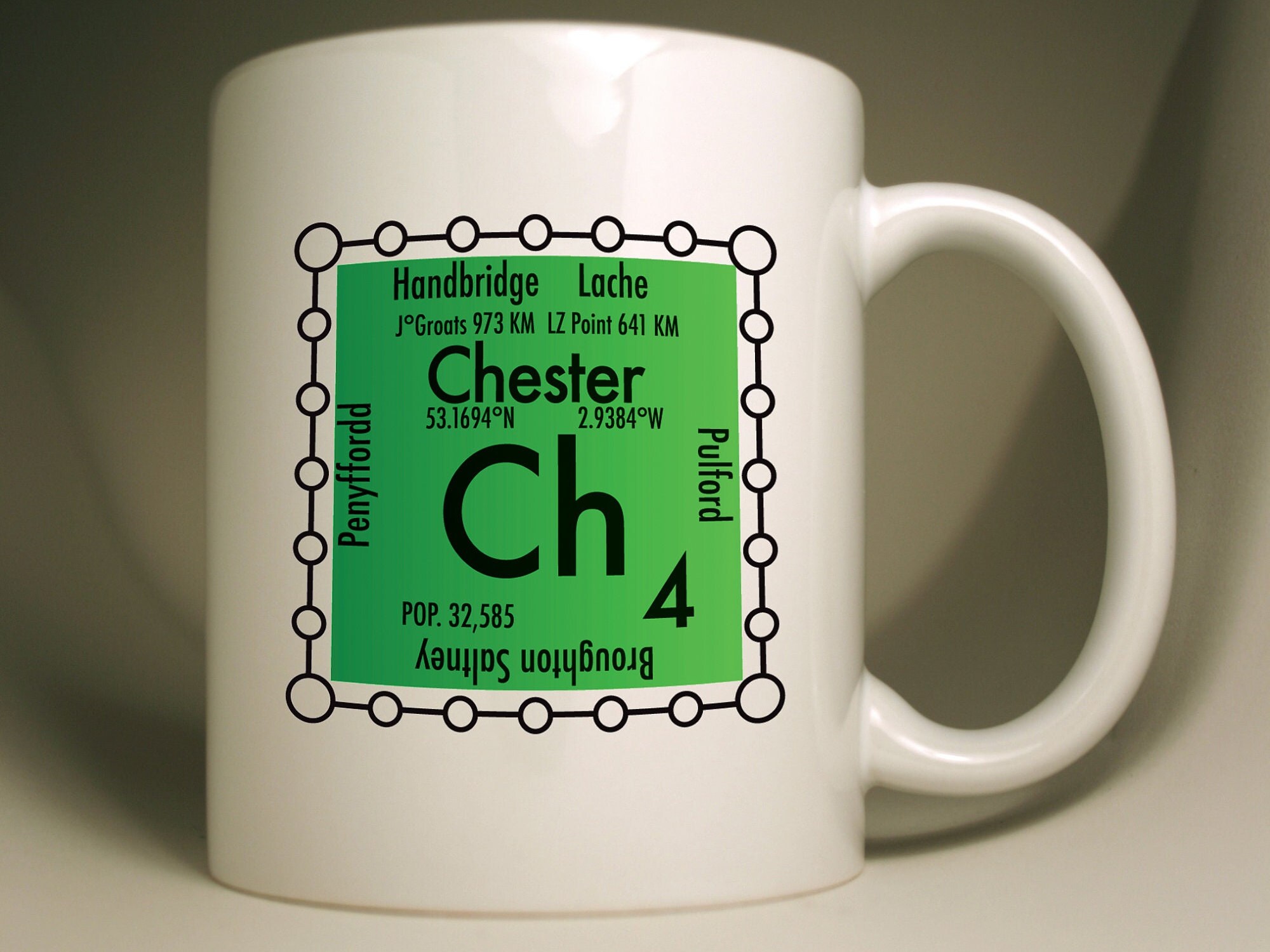 Chester Custom Ch Postcode Mug With Science Design - Etsy