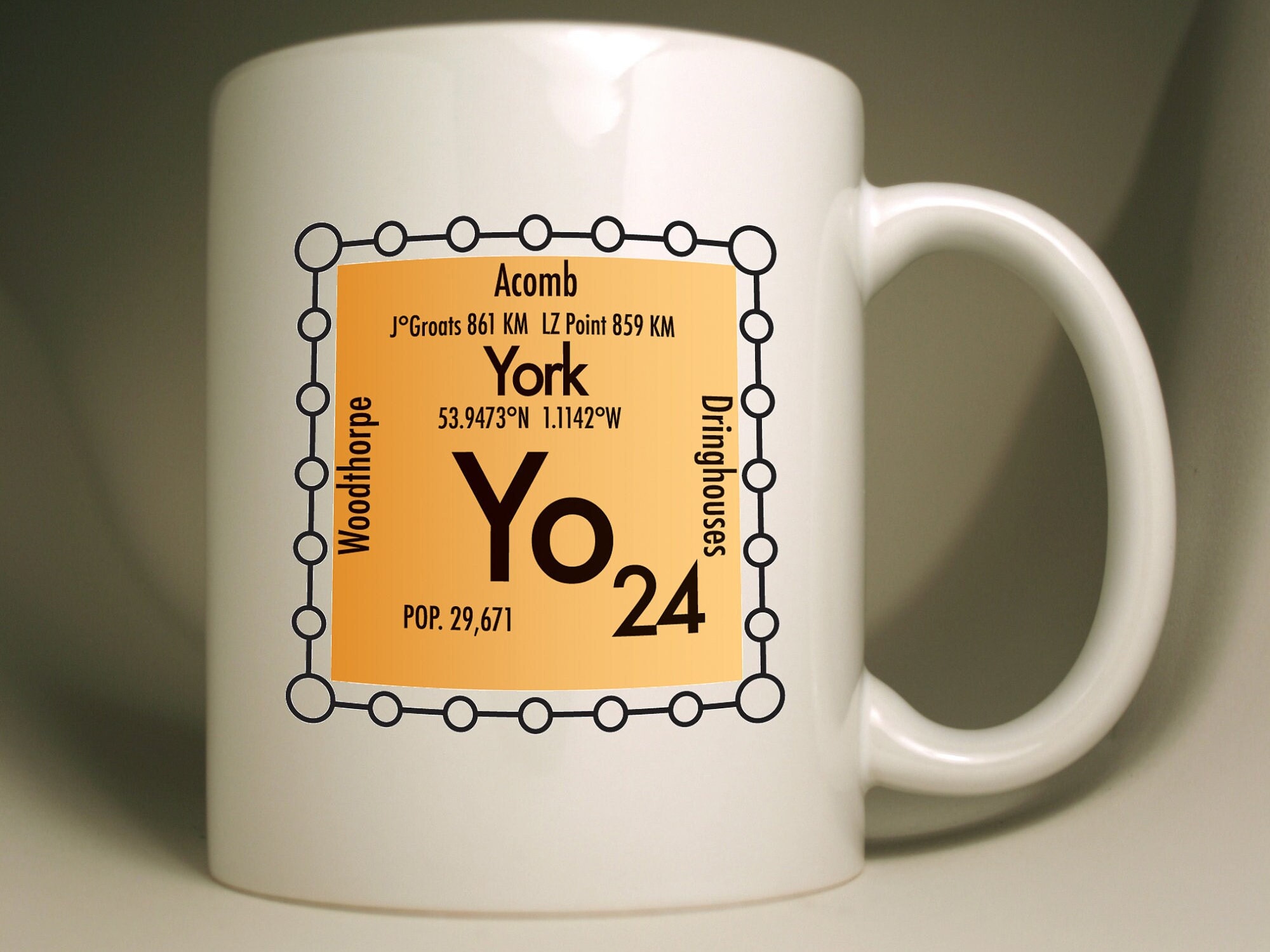 York Yo Postcode Mug With Personalised Science & Chemistry Design - Etsy UK