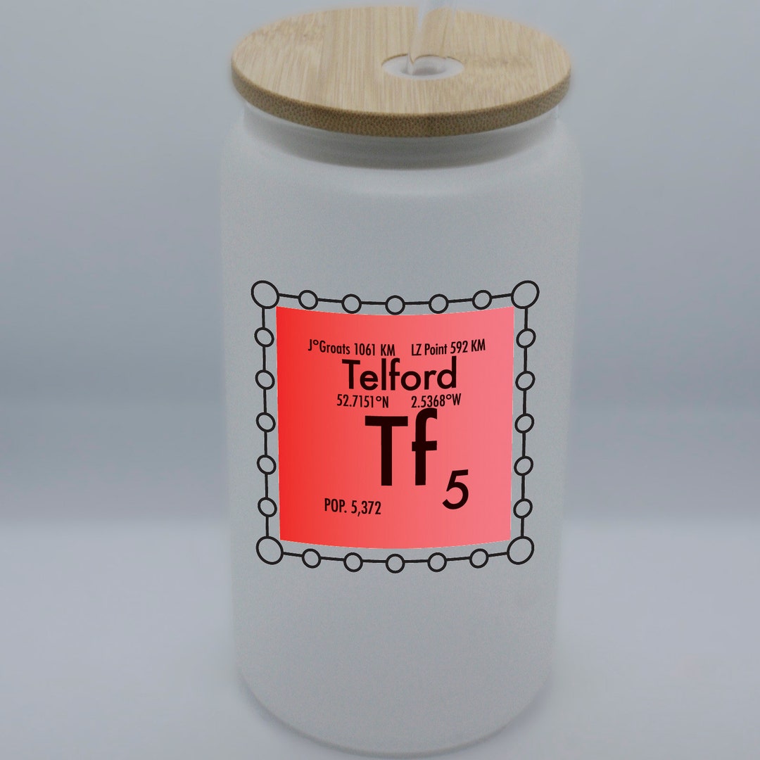 Telford Chemistry Glass With Lid and Straw: TF Postcodes - Etsy